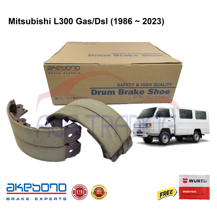 Genuine Akebono Rear Brake Shoe for Mitsubishi L300 Gas/Dsl (1986 ...