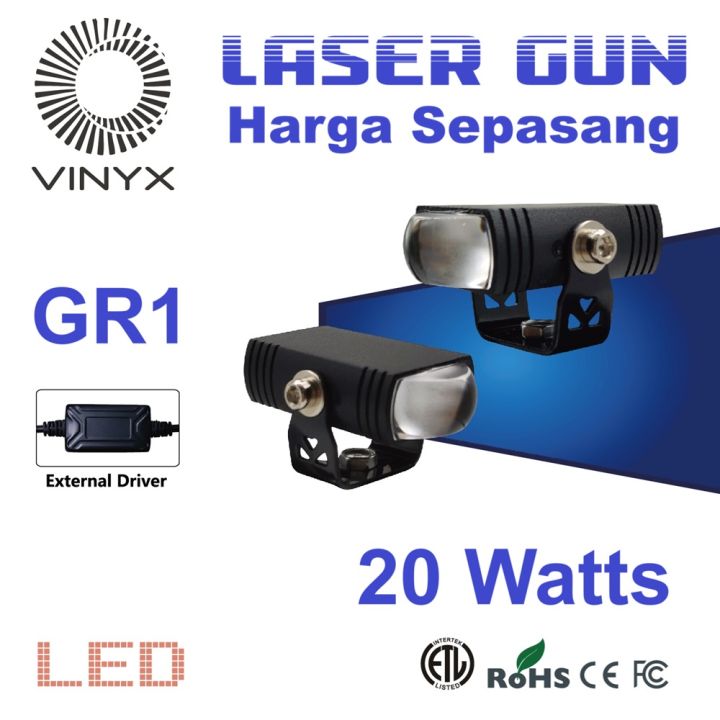 Lampu Tembak Vinyx GR1 Sorot LED Laser Gun Slim Gepeng D2 Grill Mobil Stang Motor Lasergun 20 ...