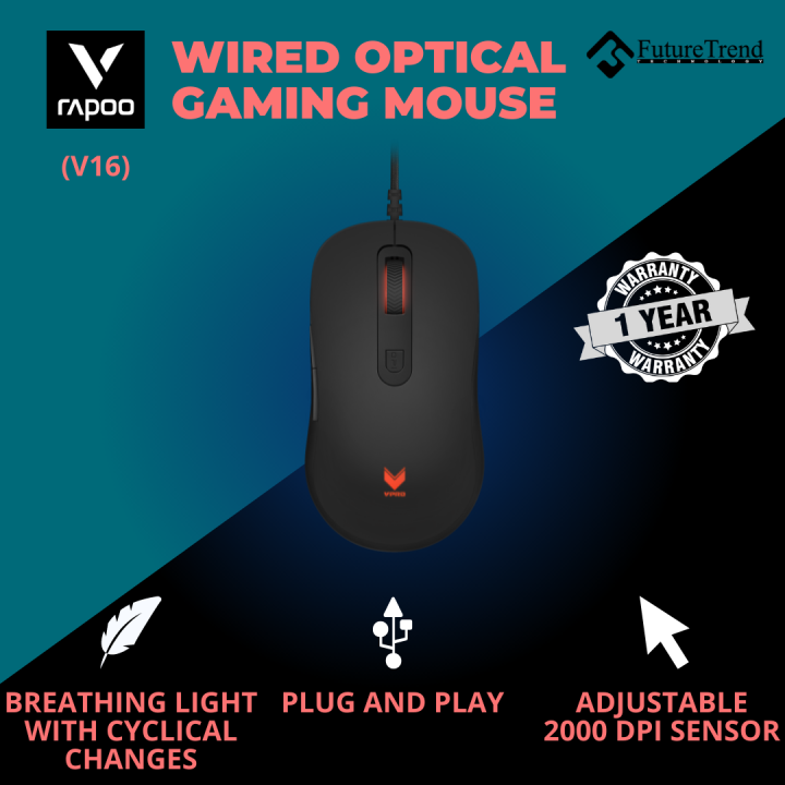 Rapoo V16 Wired Optical Gaming Mouse | Lazada