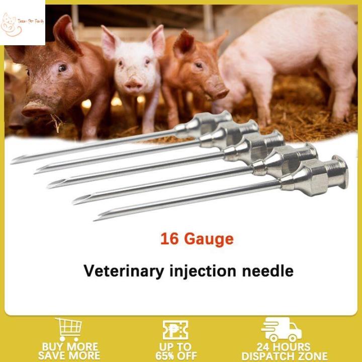 【Dream】10Pcs 16 Gauge Veterinary needle Stainless steel needle for pig ...
