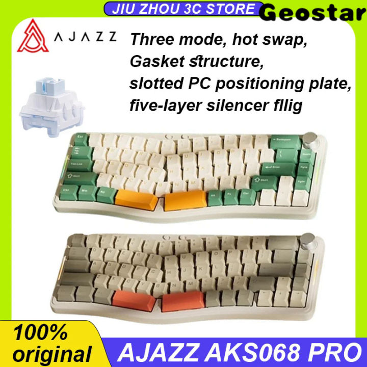 [Hot]Ajazz Aks068 Pro Mechanical Keyboard 68 Keys Three Mode Wired 2.4G ...