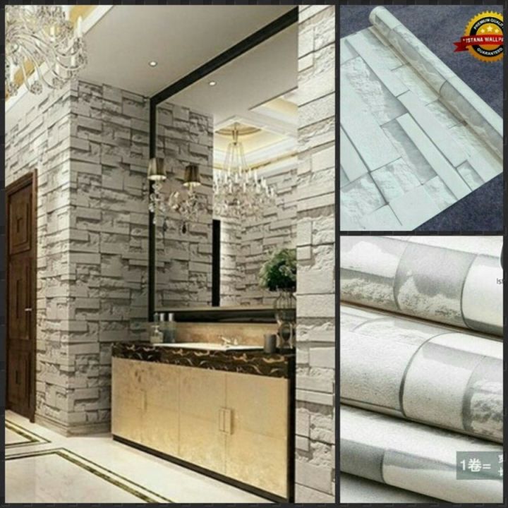Wallpaper Sticker Motif Batu Alam 3D | Lazada Indonesia