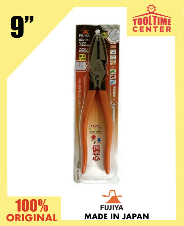 Fujiya High-Leverage Connector Crimping Side Cutting Pliers 9" Made in ...