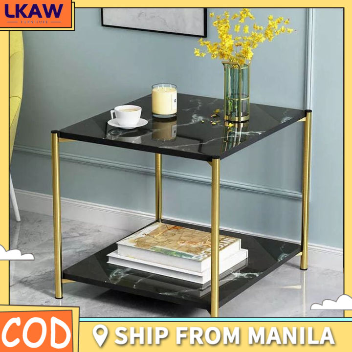 Small Round lron Tea Table Simple Modern Creative Double Layer Sofa ...