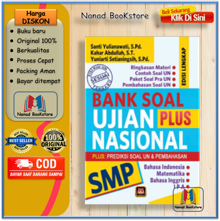 Buku Bank Soal Ujian Nasional SMP Plus Prediksi Soal UN dan UAS ...