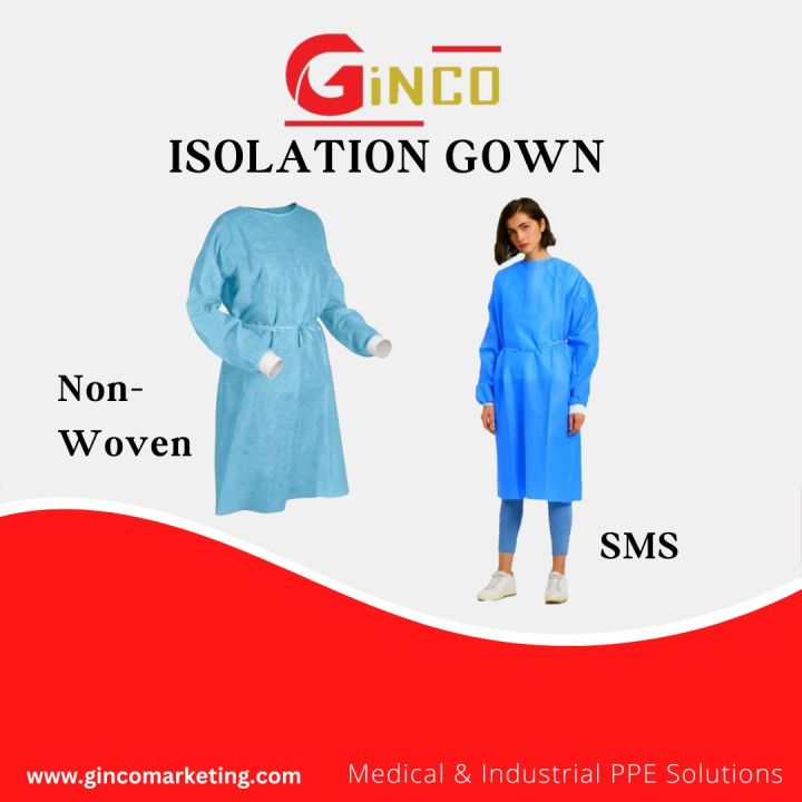 GINCO CPE/PP Disposable Non Woven Isolation Gown PPE Suit Plastic Apron ...