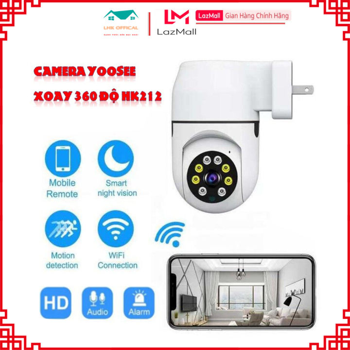 Camera Yoosee 360 Độ 3.0MP HK212 Hình Bóng Đèn Nguồn Liền Thể Có Màu, Công Nghệ Hồng Ngoại Hỗ ...