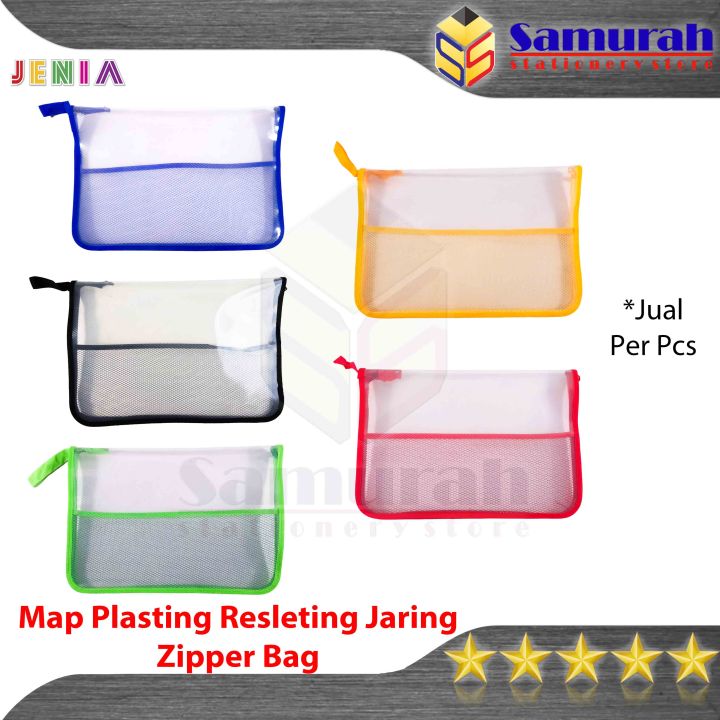 Map Plastik Jaring Seleting JENIA Folio / Zipper Bag School F4 ...