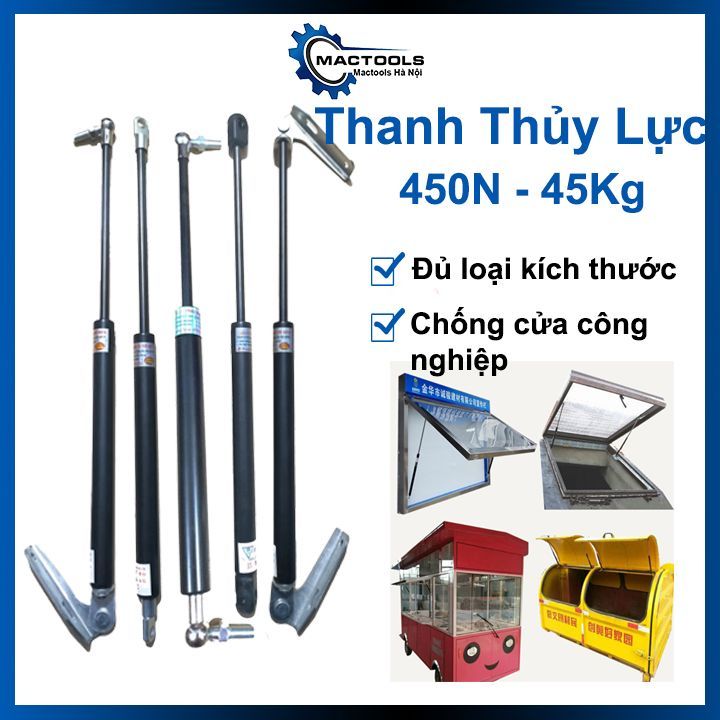 Ty thủy lực 450N - 45kg, ben hơi hỗ trợ mở nắp capo, cốp ô tô, tay cửa ...