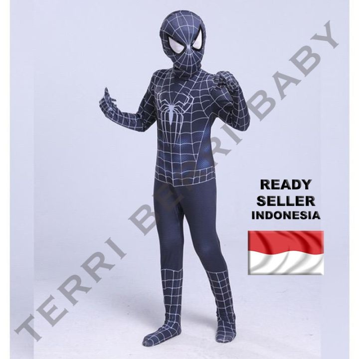 Kostum spiderman anak black spidey / spider man hitam costum / costume / custom / costumes ...