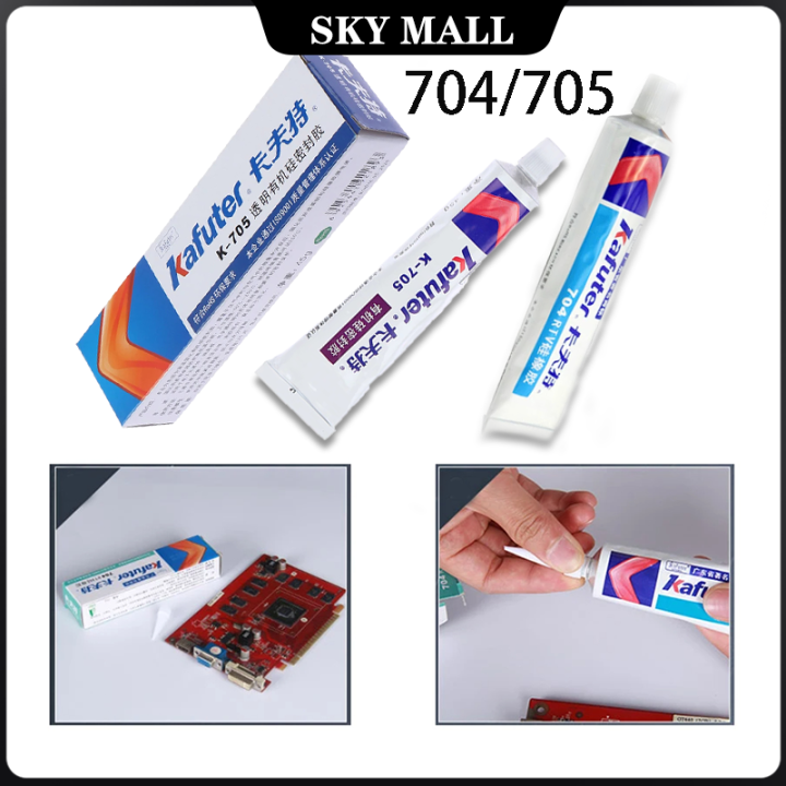 Kafuter 704 Silicone Rubber Electronic White Sealant Glue, K704B Black Rtv Silicone Glue ...