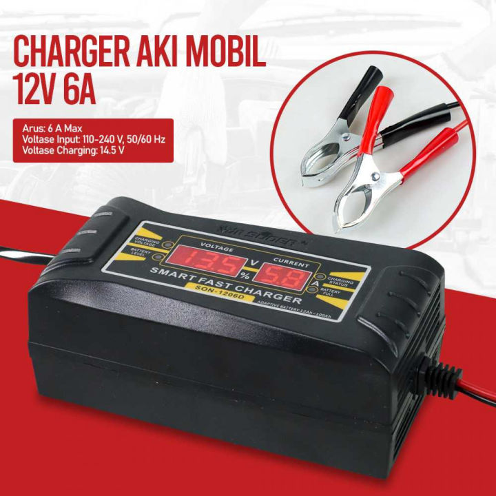 Taffware Charger Aki Mobil Smart Battery Charger 12V6A - SON-1206D | Lazada Indonesia