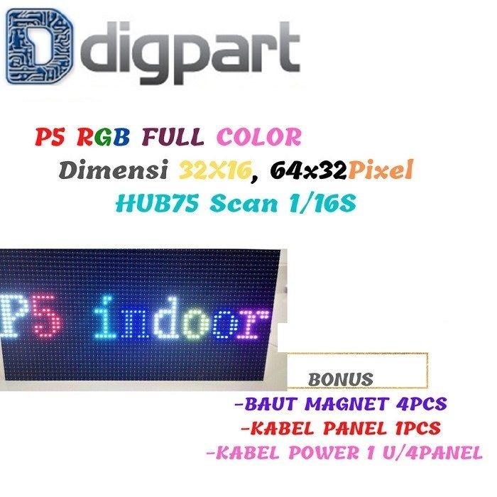 Panel Module Led P5 RGB Full Color Indoor SMD Running Text | Lazada ...