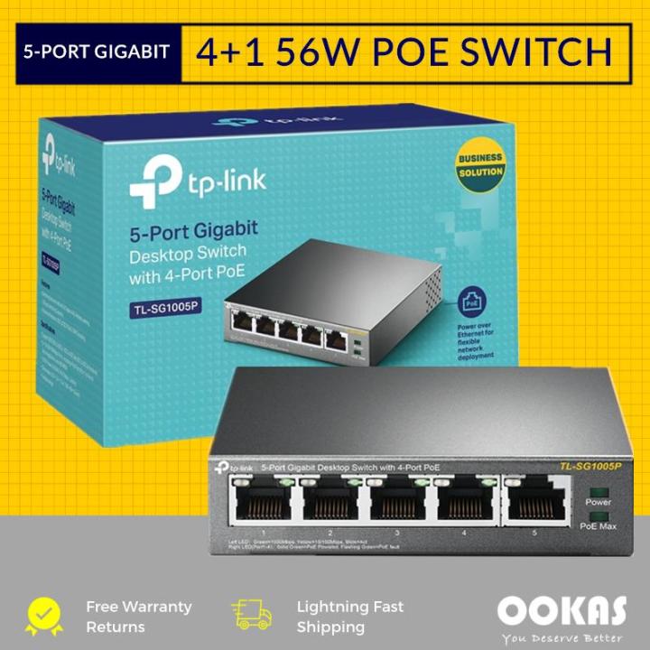 TP-LINK 5-PORT Gigabit Desktop Network Ethernet LAN Switch with 4-Port PoE TL-SG1005P | Lazada