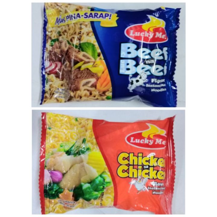 Lucky Me Beef na Beef Chicken na Chicken Flavor Instant Noodles 55g | Lazada PH