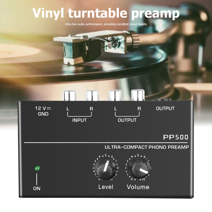 PP500 PREAMPLIFIER for Vinyl Turntable, Preamp with Level Volume ...
