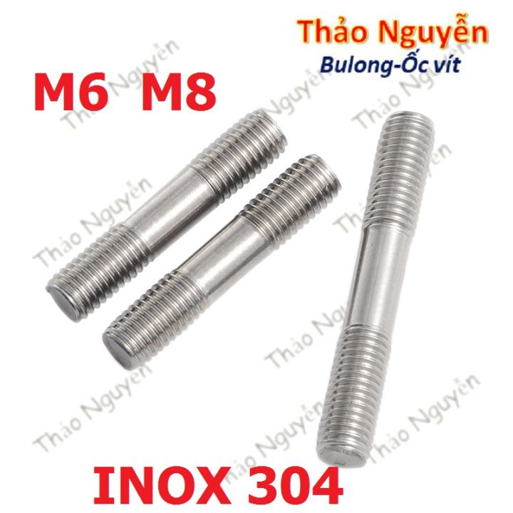 Bulong 2 đầu ren, Guzong Inox 304 M6 M8 INOX 304 | Lazada.vn