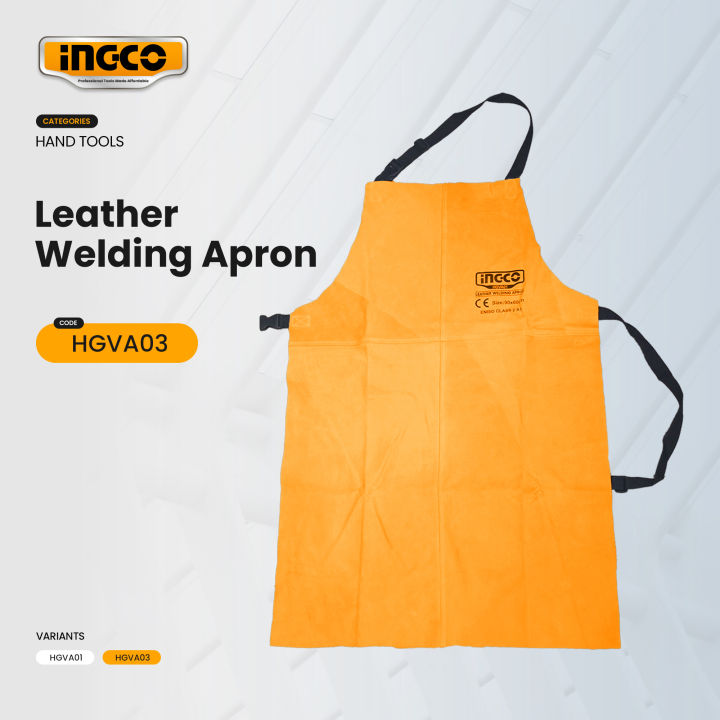 INGCO Leather Welding Apron 90x60cm Gray |Brown Leather Apron ...