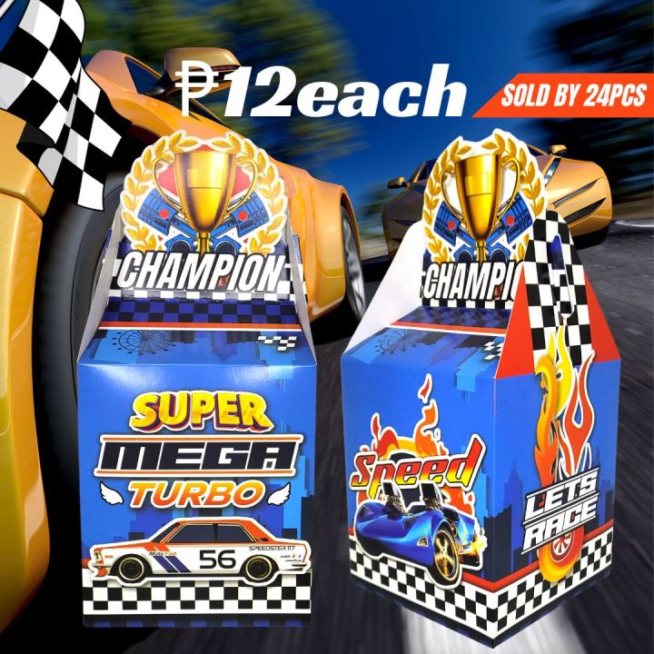FP1912 (24 PCS) Racing Race Car Hot Wheels Gift Loot Bag Box Souvenir ...