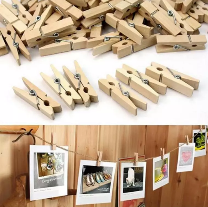 Bamboo Clothespin / Natural Bamboo Peg Hanger Clothespin Photo Clothes ...