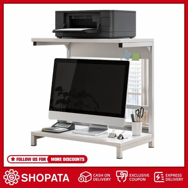 Shopata Computer Monitor Stand Stand Rack Wooden Monitor Stand Black ...