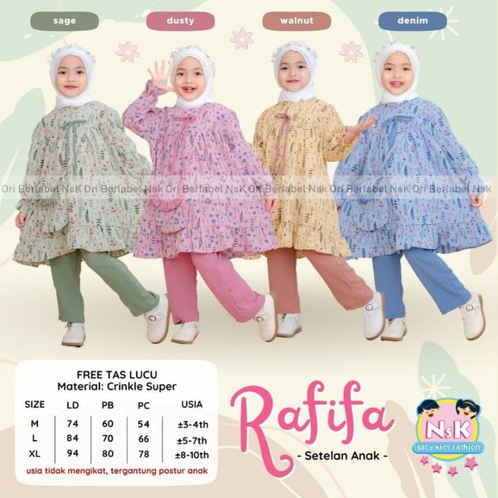 M2M SETCEL ANAK USIA 3-10 TAHUN Rafifa SET setelan anak perempuan ...