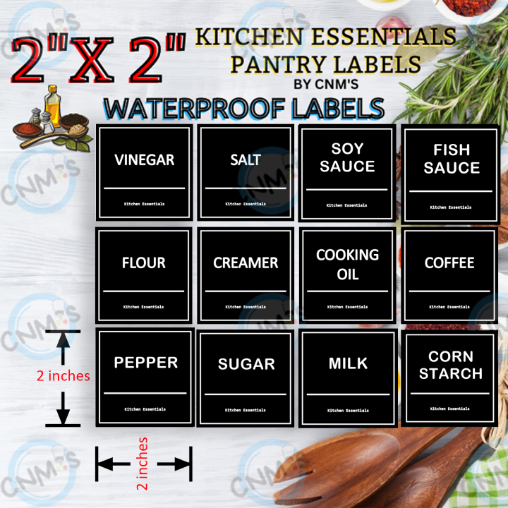 15pcs. Water proof Vinyl Pantry and kitchen Label stickers Kitchen ...