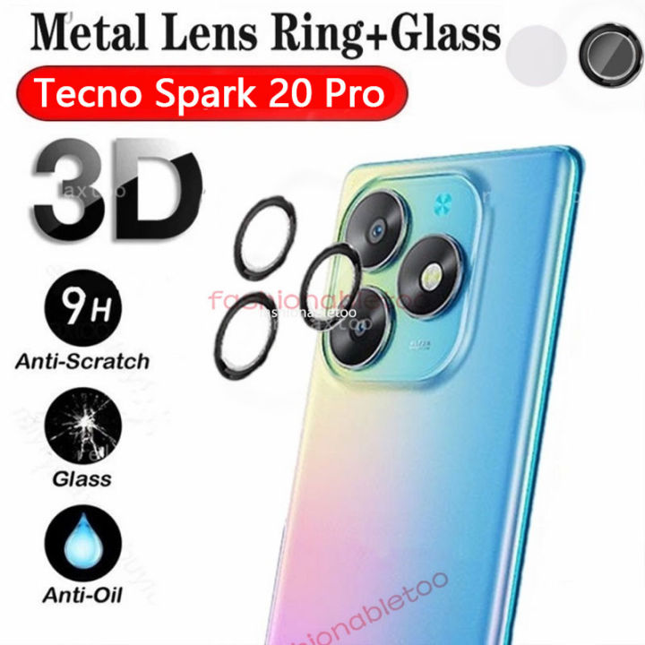 Tecno Spark 20 Pro 4G 5G วงแหวนเลนส์โลหะสำหรับ Tecno Spark 20 Pro Spark 20 20C SparkGO 2023 2024 ...