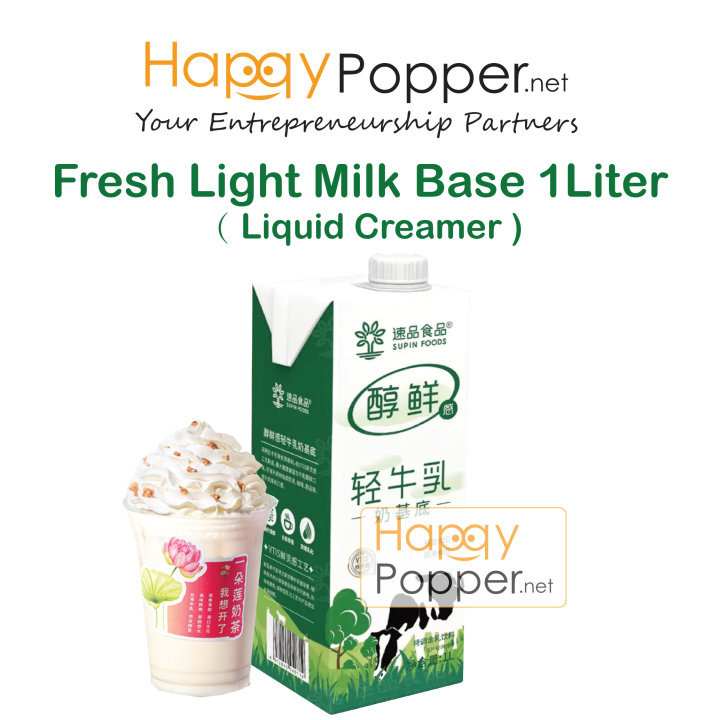 Happypopper Fresh Light Milk Base 1Liter Liquid Creamer 1 L Krimer Cair ...