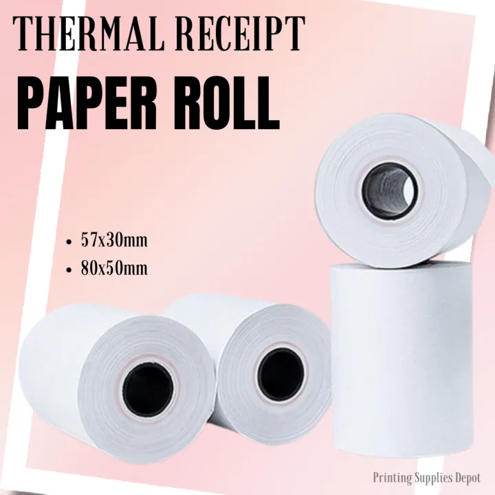 PSD - 57 x 30mm | 80x50mm Thermal Receipt Paper Roll for Receipt ...