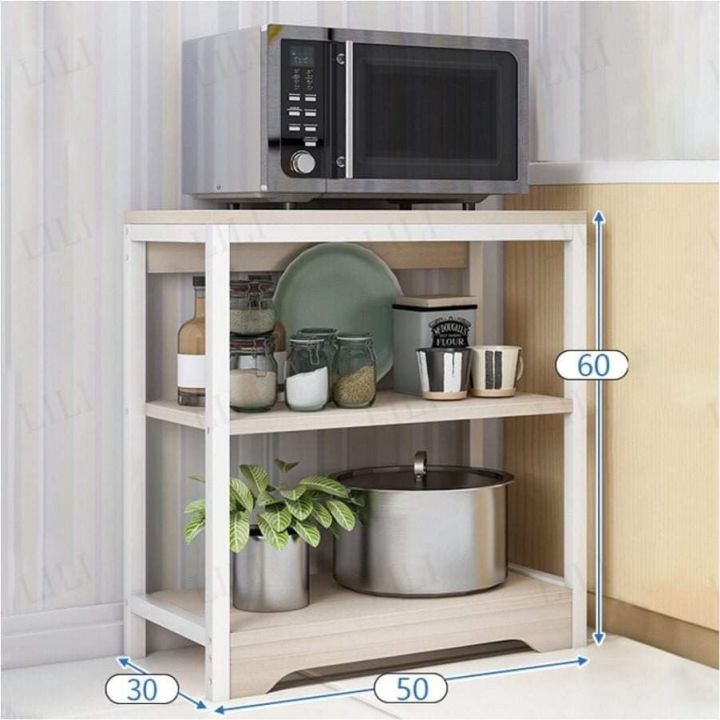 Multi-Purpose kitchen Shelf Wood Storage Rack Floor Type Microwave Oven ...