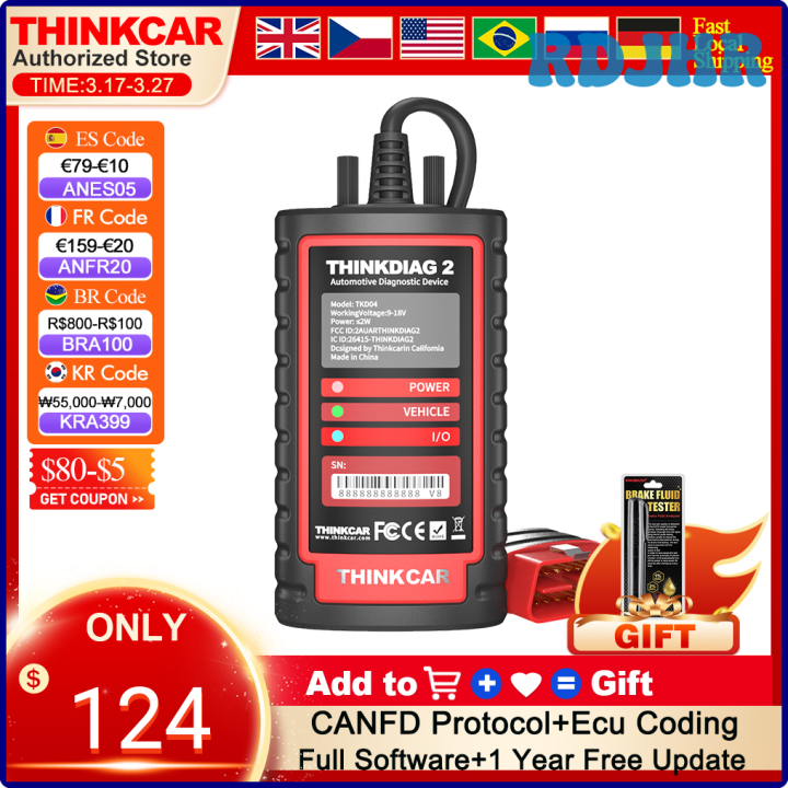 RDJHR THINKCAR ThinkDiag 2 All System Full Software OBD2 Diagnostic ...