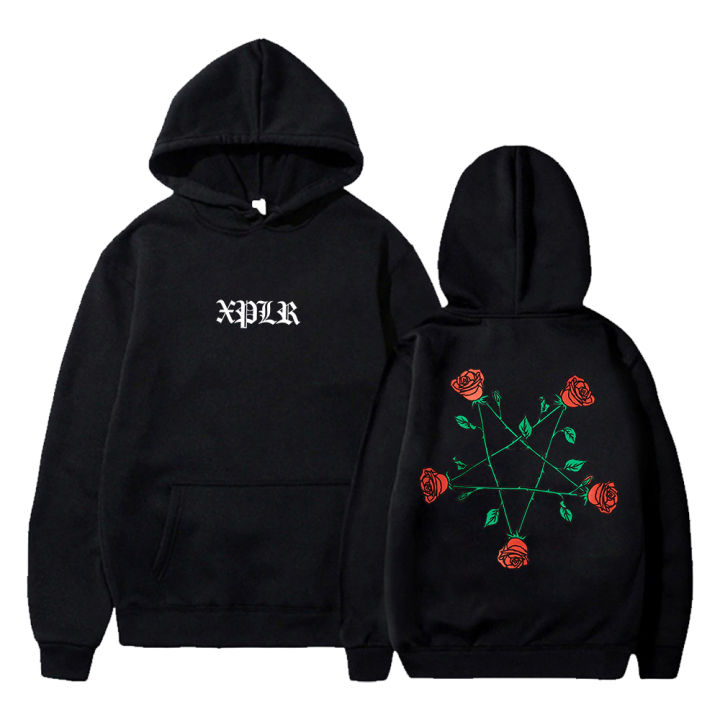 XPLR Sam and Colby Pentagram Roses Hoodie 2024 Couples Merch Long ...