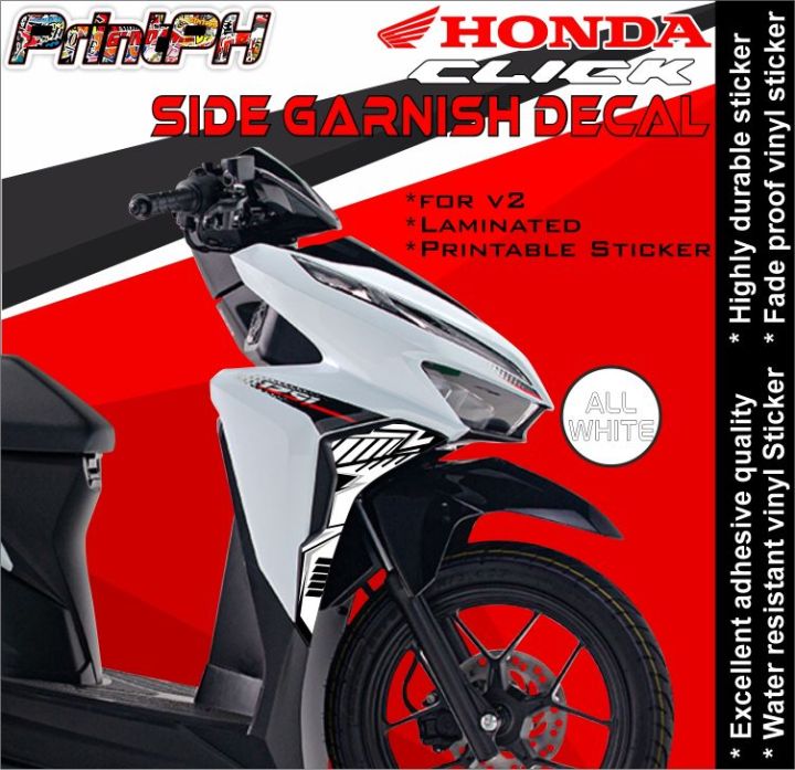Side Garnish Decals Sticker for Honda Click V2 ( Printed and Laminated ...
