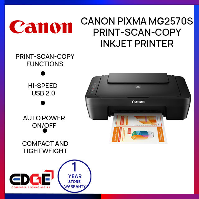 EDGE | CANON PIXMA MG2570S Print-Scan-Copy Inkjet Printer | Lazada PH