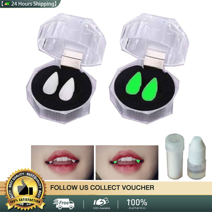 【🚛24 Hours Shipping】1pair Halloween Cosplay Vampire Fangs Teeth Costume ...