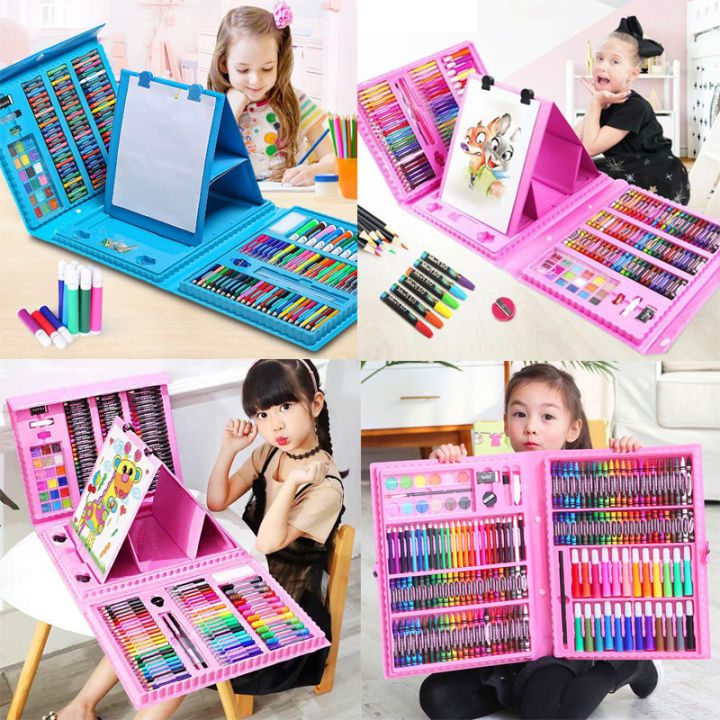 Crayon Set Anak Pensil Warna 150pc 208pc Set Krayon Spidol Gambar Anak ...