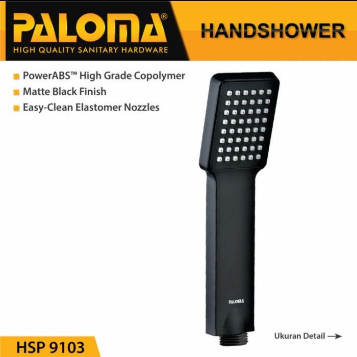 HAND SHOWER PALOMA ABS HSP 9103 PEGANGAN SHOWER MANDI HITAM MATT BLACK ...