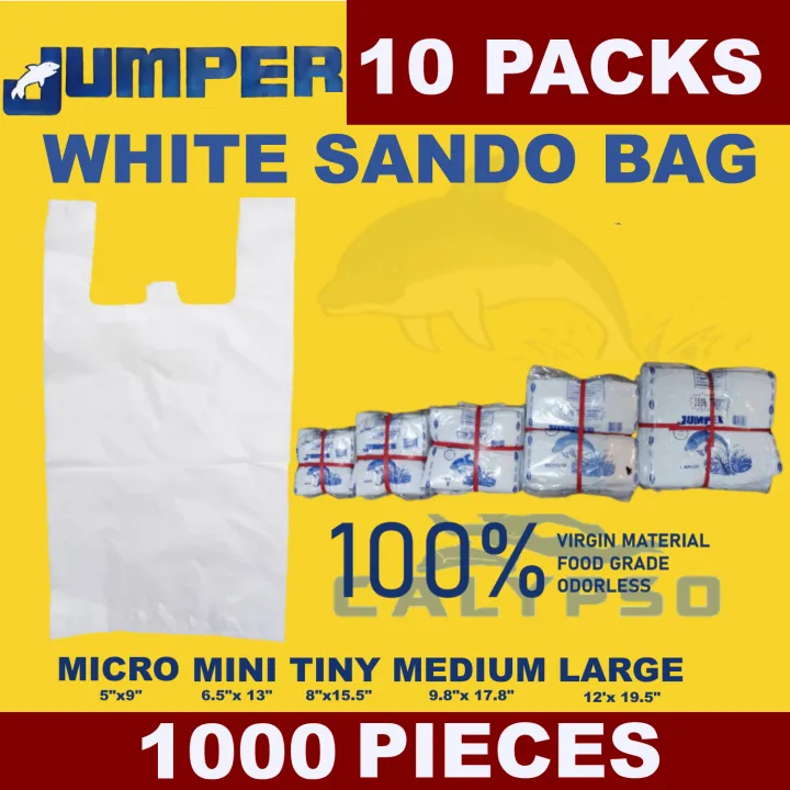 [1 Bundle - 1000 pieces] JUMPER PLASTIC SANDO BAG [MICRO MINI TINY ...