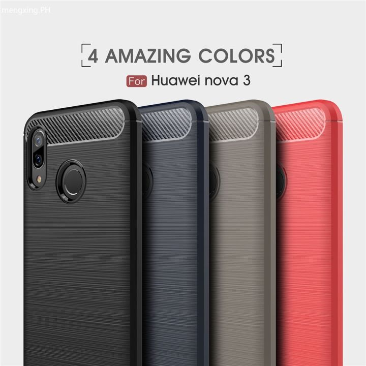 Thouport กรณีหัวเว่ย Nova 3 3i โนวา3E ธุรกิจคาร์บอนไฟเบอร์ซิลิโคนอ่อนนุ่มติดตั้งปกหัวเว่ยโนวา3i ...