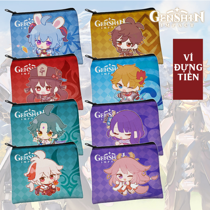 Ví đựng thẻ xu game Genshin Impact thời trang Canvas Nam và Nữ dễ ...