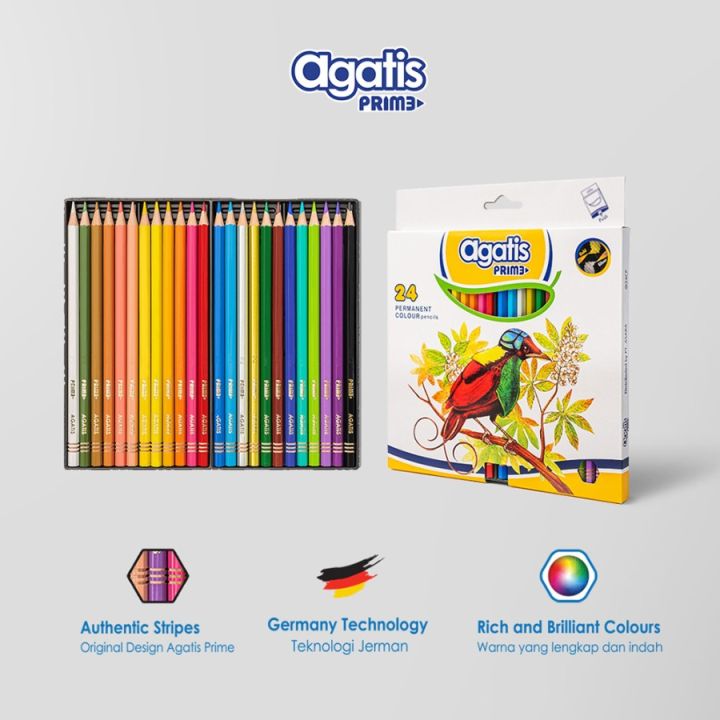 Pensil Warna 24 Panjang Agatis Prime #Agatis | Lazada Indonesia