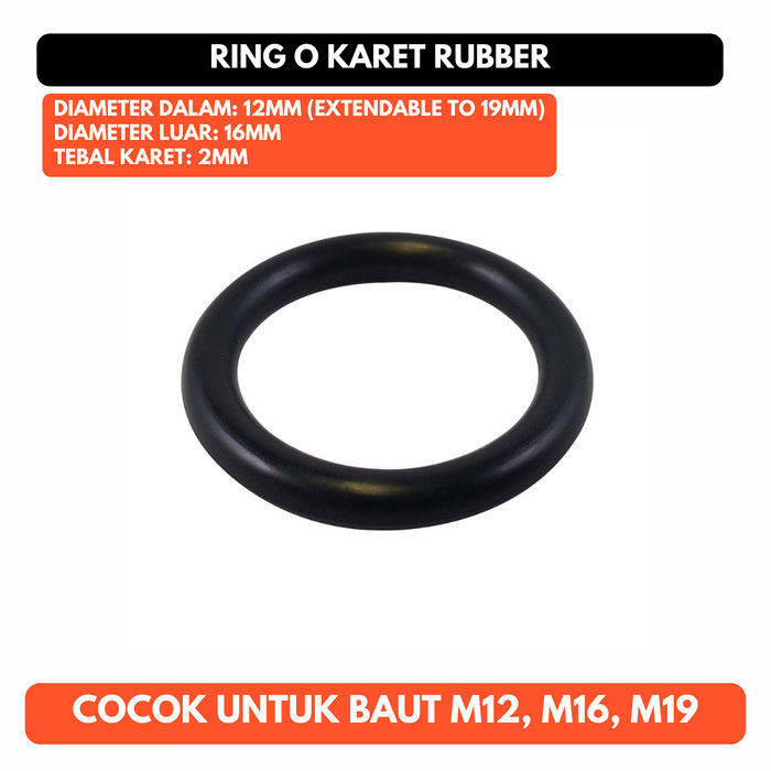 Ring O Luar 16MM Tebal 2MM Seal Karet ORing Rubber O-Ring Sil Part Air ...