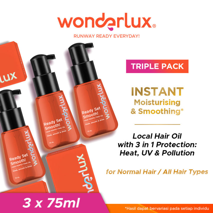 Wonderlux Ready Set Smooth Hair Perfecting Oil 75ml [Triple Pack ...