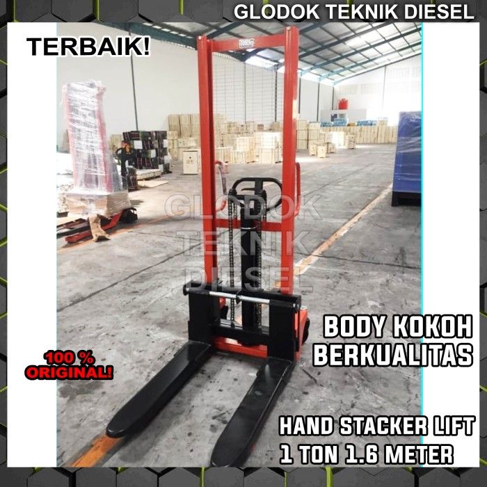 HAND STACKER LIFT MANUAL 2 TON X 1.6 METER ALAT ANGKAT BARANG FORKLIFT ...