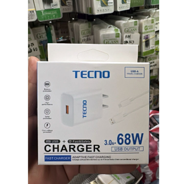 Brand New Infinix Tecno 68W Fast Charging Travel Charger USB Type C ...