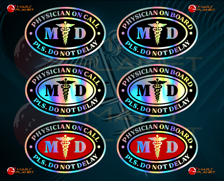PHYSICIAN ON CALL MD DO NOT DELAY MOTORCYCLE CAR STICKER EMBLEM | Lazada PH