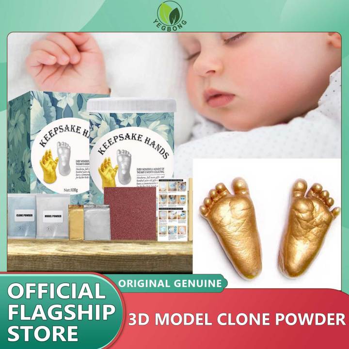 Yegbong Full Powder Footprints Model Children's Baby Powder Three- Hand 3D Days Clone Hundred ...