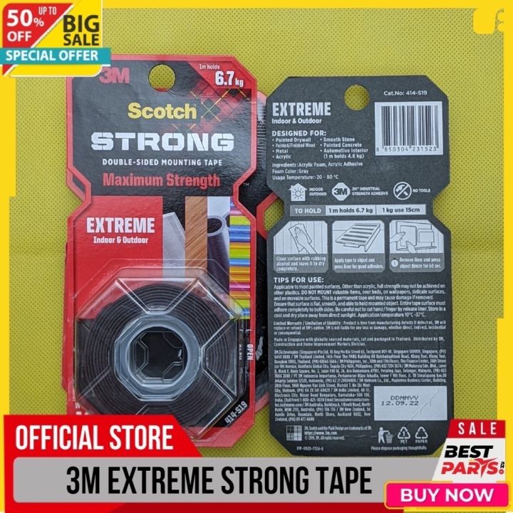 3M Scotch Extremely Strong Mounting Double Sided Tape | Lazada PH