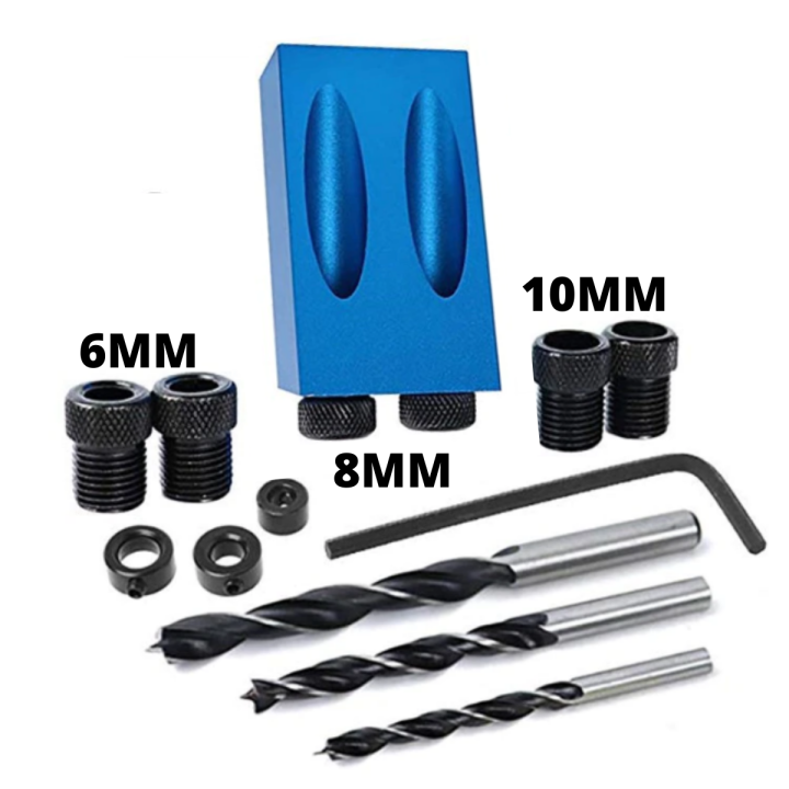 SET ALAT BANTU BOR MIRING PAPAN KAYU PEMBUAT LUBANG BAUT SEKRUP MIRING ...